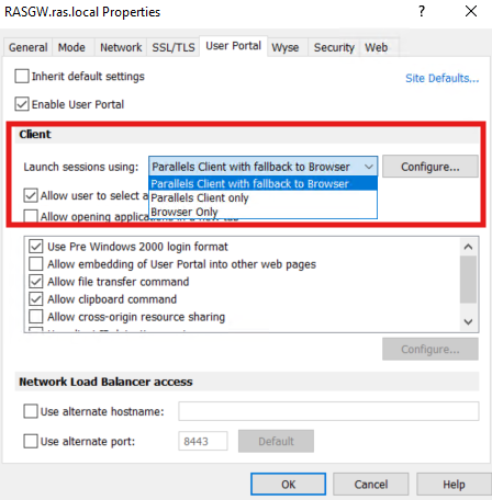 KB Parallels: Configuring the Parallels Web (HTML5) Client in v20